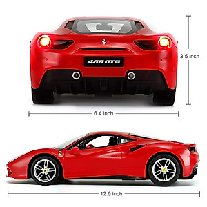 RASTAR Ferrari 488 GTB Model, 1/14 Scale Ferrari Remote Control Car for Boys 8-12 - RED