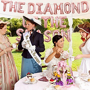 Tea Party Bridal Shower Decorations, The Diamond of the Season Banner Foil Balloons for High Tea Party Supplies, Garden Party Bridal Shower for Girls Women