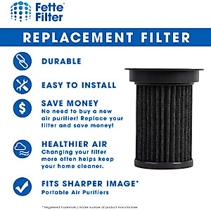 Fette Filter - True Hepa Filter Replacement Compatible with Sharper Image USB powered Portable Air Purifier (2 QTY)
