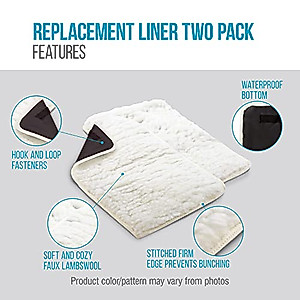 Sherpa (2 Count) Replacement Liners for Travel Pet Carriers - White, Medium