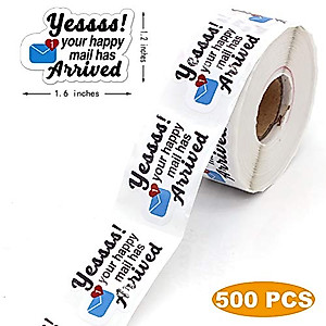 Muminglong 1.5 Inch Thank You Stickers, Small Business, 500 PCS (Your Happy Mail)