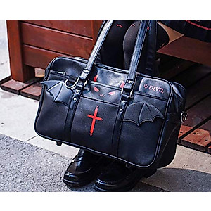 GK-O Japanese Lolita PU Leather Handbag Kawaii Devil Gothic Shoulder Bag School Bag Messenger Bags
