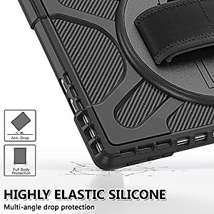 ZenRich Microsoft Surface Pro 9 Case 13 inch 2022, zenrich Rugged Case for Surface Pro 9 with Kickstand and Hand Strap Heavy Duty Shockproof, Compatible with Type Cover Keyboard-Black