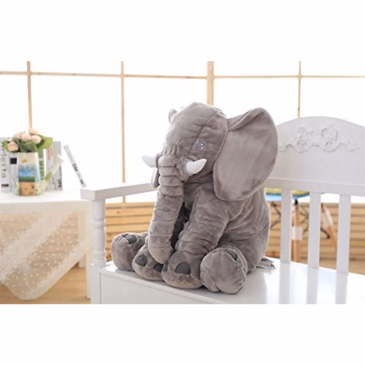 GRIFIL ZERO Big Elephant Stuffed Animal Plush Toy 25 Inches Cute XXL Size Grey Elephant Toy (Grayy)