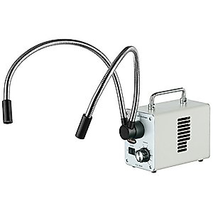 AmScope LED-50WY 50W LED Fiber Optic Dual Gooseneck Lights Microscope Illuminator