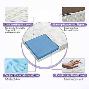 MUUEGM Folding Mattress 6 Inch Tri Folding Memory Foam Mattress Topper Queen Size Foldable Mattress with Washable Cover,Guest Bed Mattress with Storage Bag for Yoga/Camping/RV,Non-Slip Bottom