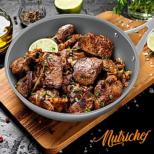 NutriChefKitchen Kitchenware Pots & Pans Set-12-Piece Set Clad Kitchen Cookware w/Steel Handles,Fry Pan Interior Coated w/Prestige Ceramic Non-Stick Coating,Stylish Kitchen Cookware,one size,NCSSX45