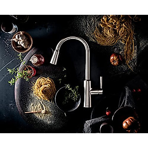 Moen Riley Spot Resist Stainless Hands-Free Touchless Sensor Single Handle Pull Down Kitchen Faucet, 7402EWSRS