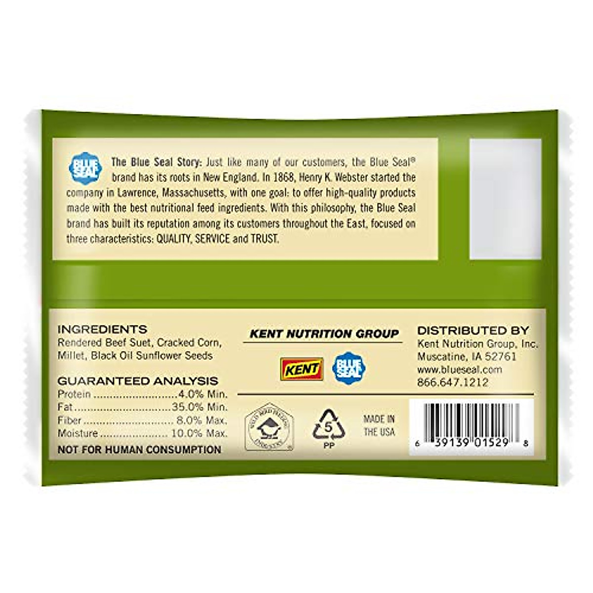 Blue Seal High Energy Suet Cake | No Mess Wild Bird Suet | 11 oz (12 Pack)