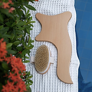 Lymphatic Drainage Paddle Wood & Dry Skin Brush are The only Two Items You Need for an Healthier Lymphatic Drainage System. Anti Cellulite Tools Lymphatic Drainage Tool with Body Brush