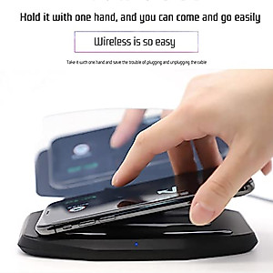 HUD Head Display Mobile Holder HUD Car Navigation Projector, Head Up Display Qi Intelligent Induction Wireless Fast Charging, Cell Phone Holder Compatible with Android and iOS