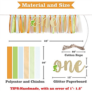 Dinosaur Highchair Banner for Baby - Party Theme Pull Flag, High Chair Fabric Garland, 1st First Birthday Banner, Photo Props, Handmade