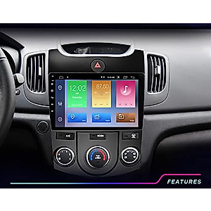 Android 12 Car Stereo Radio Player IPS GPS Navigation Built-in Wireless CarPlay Bluetooth Head Unit Supports Full RCA Backup Camera WiFi DVR TPMS for KIA Forte Cerato 2008 - 2014