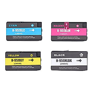 Printer Ink Cartridge,4 Colors Desktop Photo Printers for Officejet Pro 251dw