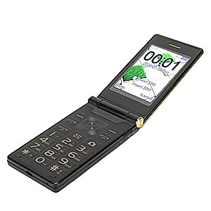 PUSOKEI 2G Unlocked Classic Flip Phone for Seniors, 2.8in HD Screen Clamshell Mobile Phone Dual SIM Flip Cell Phone 5900mAh Long Standby Loud Rugged Vintage Flip Phone with Flashlight, Radio(Gold)