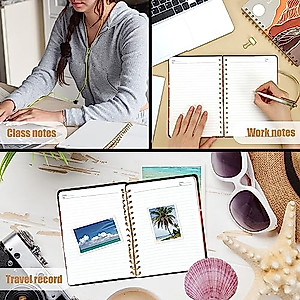 EOOUT 2 Pack Spiral Notebook Journals for Women, A5 Size 5.7x 8.5 Inches College Ruled Hardcover Spiral Journal, 160 Pages 2 Abstract Sun and Moon Design Back Pocket, for Office School Supplies Gifts