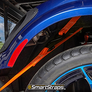 SmartStraps 14’ Premium Ratchet Straps, 4 Pack – 3,000lbs Break Strength, 1,000lbs Safe Work Load – Haul Heavy-Duty Loads Such As Boats and Appliances