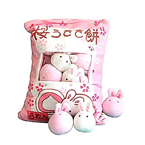 REFAHB Cute Plush Pillow Throw Pillow Removable Stuffed Animal Toys Creative Gifts for Girls (Bunny)