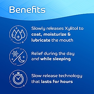 Oracoat XyliMelts Dry Mouth Relief Moisturizing Oral Adhering Discs 40 Count, Slightly-Sweet with Xylitol, for Dry Mouth, Stimulates Saliva