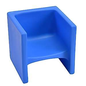 Children's Factory-CF910-009 Cube Chair for Kids, Flexible Seating Classroom Furniture for Daycare/Playroom/Homeschool, Indoor/Outdoor Toddler Chair, Blue, Set of 1
