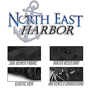 North East Harbor Deluxe Riding Lawn Mower Tractor Cover Fits Decks up to 54" - Black - Water and Sunray Resistant Storage Cover