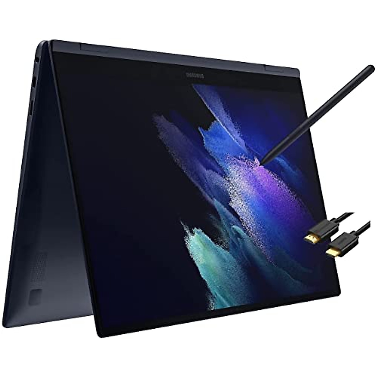 SAMSUNG Galaxy Book Pro 360 15.6" 2-in-1 Touchscreen (i7-1165G7, 16GB RAM, 2TB PCIe SSD, Active Stylus), FHD Convertible Laptop, Thunderbolt 4, Backlit, Fingerprint, HDMI Cable, Windows 11 Home