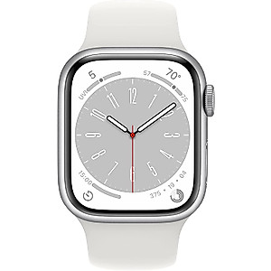 Apple Watch Series 8 [GPS + Cellular, 41mm] - Silver Aluminum Case with White Sport Band, M/L (Renewed)