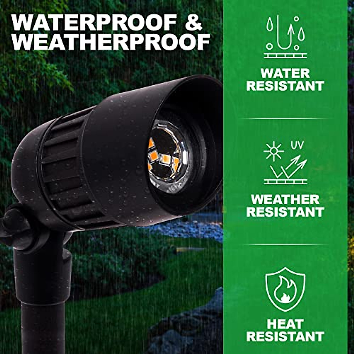 GreenLighting Low Voltage Outdoor Lights - 280 Lumen Modern Spotlights - Walkway Lights, Garden Lights, Lawn or Landscape Lighting - Waterproof and Rust-Resistant (Black, 6 Pack)