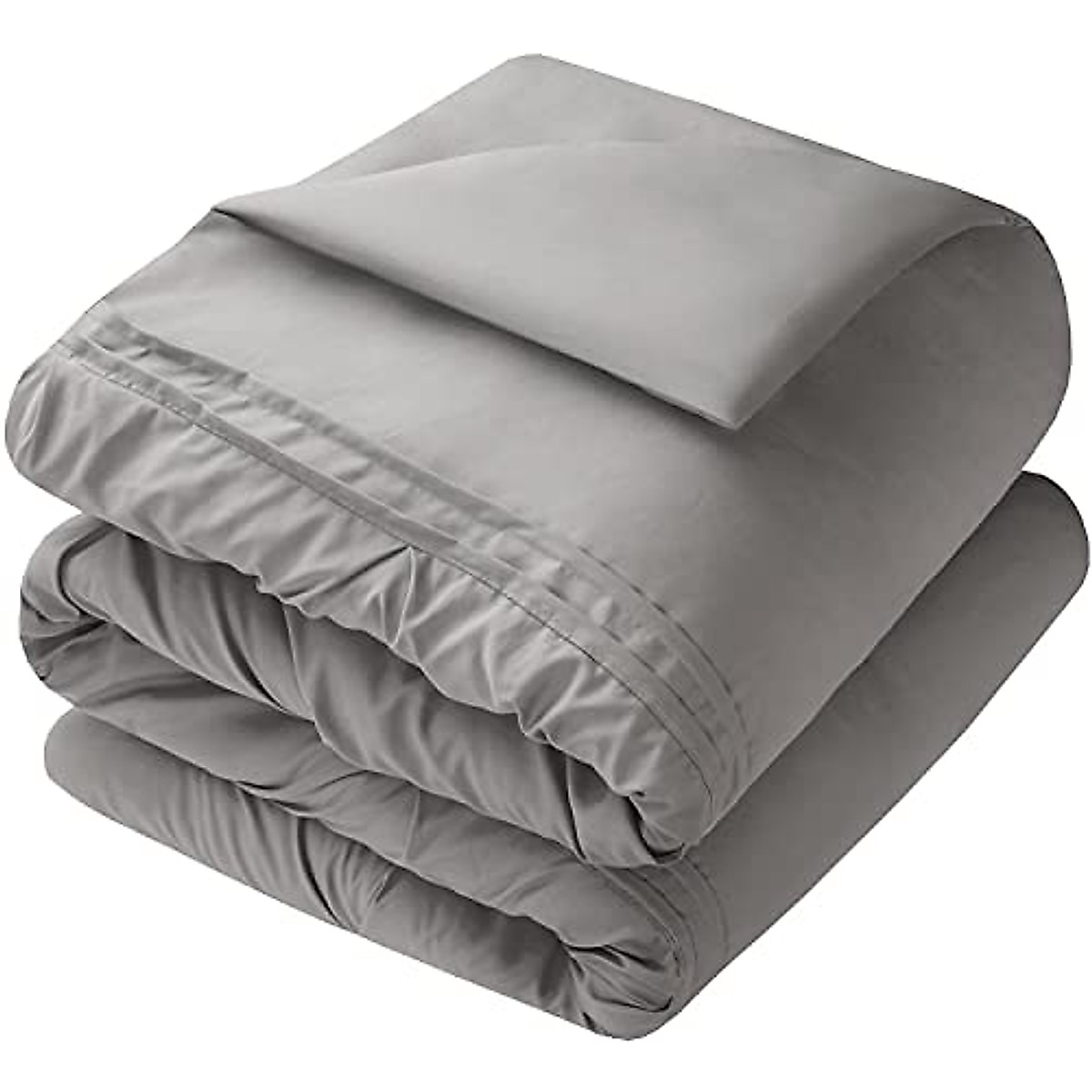 Comfort Spaces Cavoy Comforter Set - Luxe Diamond Tufting, All Season Bedding, Matching Bed Skirt, Decorative Pillows, Queen, Faux Silk Gray 5 Piece