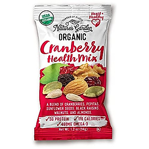 Nature's Garden Organic Trail Mix Snack Packs, Multi Pack 1.2 oz - Pack of 24 (Total 28.8 oz)