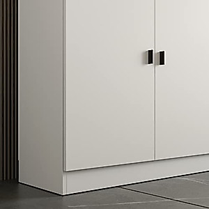 AIEGLE Large Storage Cabinet Set 3-pc, Kitchen Hutch Storage Cabinet Set, Sideboard Buffet Kitchen Cupboard with Multi Shelf & Glass Door, White (78.6" W x 12.7" D x 70.9" H)