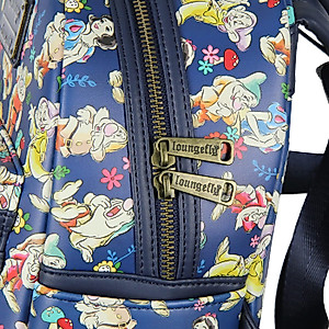 Loungefly Disney Snow White and the Seven Dwarfs Floral Watercolor Allover Print Mini Backpack