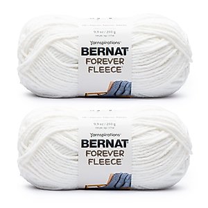 Bernat Forever Fleece White Noise Yarn - 2 Pack of 280g/9.9oz - Polyester - 6 Super Bulky - 194 Yards - Knitting/Crochet