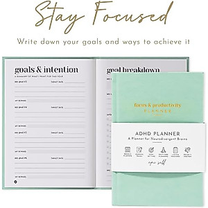 ADHD Planner for Adults: Focus and Productivity Planner - A planner for Neurodivergent Brains - Organization, Goal-Setting, and Time Management - Gift for Men and Women with ADHD