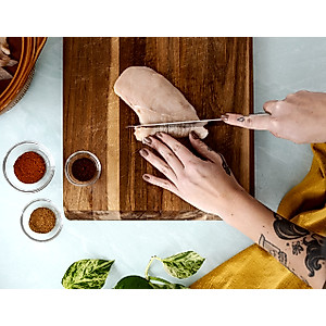 DURA LIVING 7-Inch Santoku Knife - Razor-Sharp High-Carbon Stainless Steel Blade, Forged Ergonomic Riveted Handle, Chef Knife for Chopping, Slicing & Dicing, Multipurpose Kitchen Knife, Home Chef