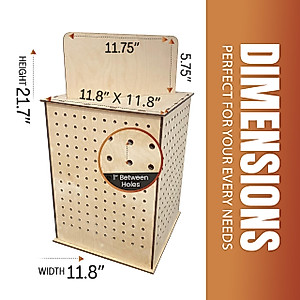 TORCHED DISPLAYS Rotating Display Stand – 22.5 x 16.76-inch – Rotating Organizer Wood Pegboard – Pegboard Display Stand for Craft Shows, Vendor Events, Jewelry, Accessories…