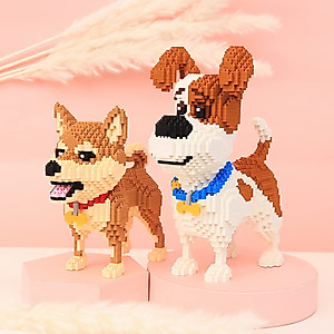 Building Block Animal Dog Micro Mini Block Dogs Building Animal Set DIY 3D Block Toy Building Blocks for Kids Or Adult 2100 Pieces