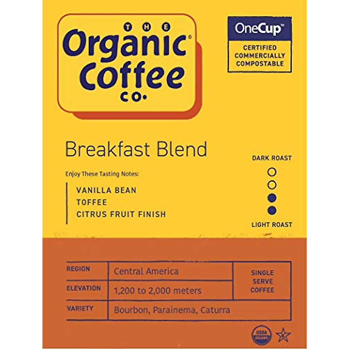 The Organic Coffee Co. Compostable Coffee Pods - Breakfast Blend (80 Ct) K Cup Compatible including Keurig 2.0, Medium Roast, USDA Organic