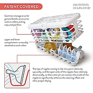 Prince Lionheart Made in USA High Capacity Dishwasher Basket for Infants Bottle Parts and Accessories 100 Percent Recycled Plastic
