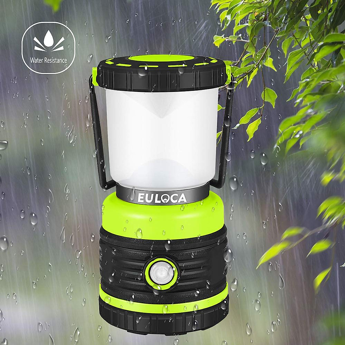 EULOCA Battery Powered LED Camping Lantern, Super Bright Dimmable with 4 Light Modes, Waterproof Tent Light, Portable Lantern Flashlight for Hurricane, Emergency , Power Outages