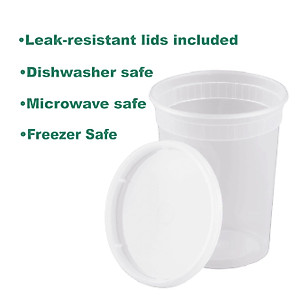 G-BOX 32 OZ Deli Containers with Lids - [48 Sets] [32 OZ Soup Containers with Lids, Stackable, BPA-Free, Leak Resistant, Reusable, Dishwasher Safe, Microwave Safe, Freezer Safe]
