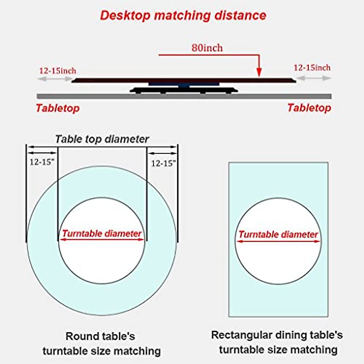 30" Glass Lazy Susan Turntable Dining Table Centerpiece with Swivel Assist System Round Tabletop Rotating Tray Large Serving Plate Silent & Smooth Spin