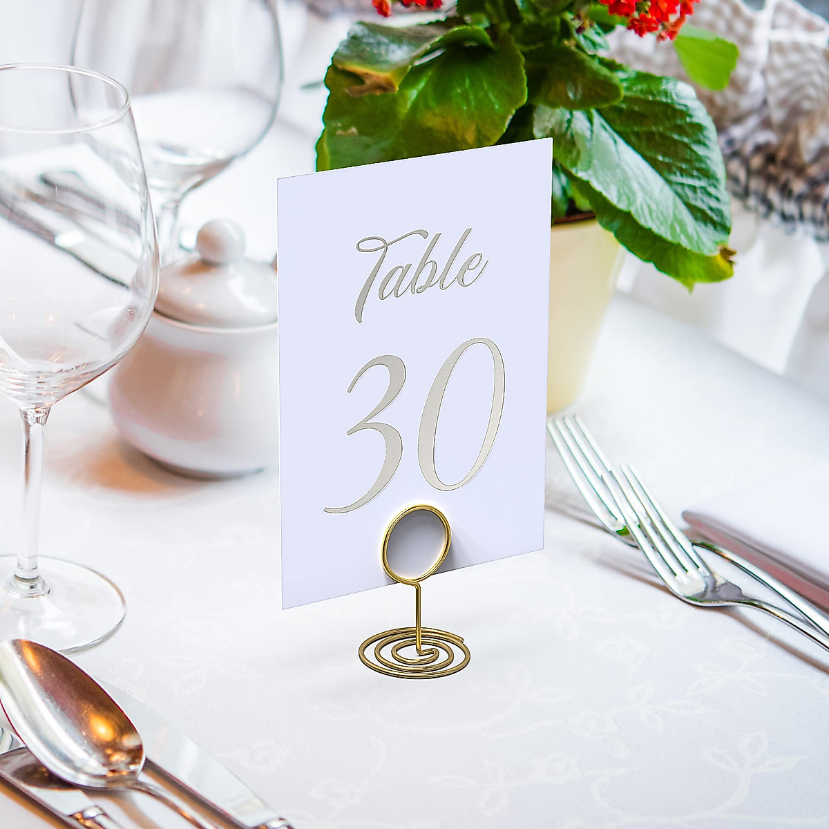 Silver Table Numbers 1-30 for Wedding Reception - Silver Foil Table Number Cards 4x6 in with Head & Gift Table - Restaurant Table Numbers - Wedding Numbers for Tables Card Stock Wedding Table Numbers