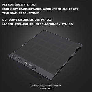 Camojojo Solar Panel with 5000 mAh Built-in Battery, Solar Battery Charger Kit for Wireless/Cellular Trail Camera, 6V/2A 12V/1A Compatible, High to 22% Solar Conversion Efficiency, IP66 Waterproof