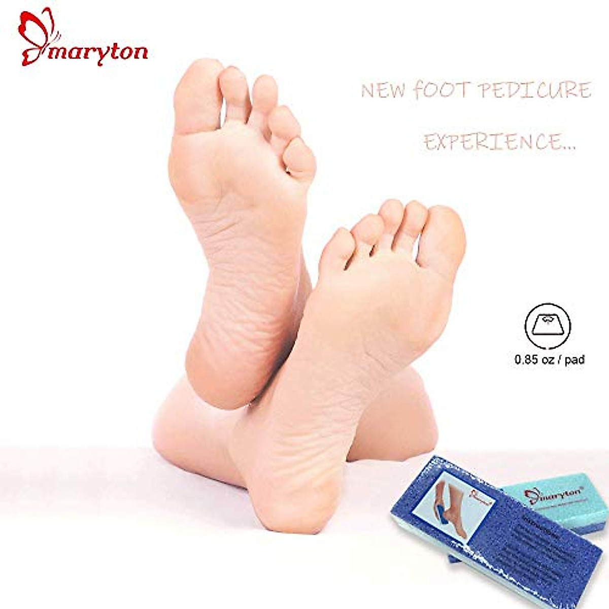 Maryton Foot Exfoliator File Scrubber Sponge Pedicure Tool Callus Remover, Pedi Stocking Stuffers Gifts for Men Women, 2pcs