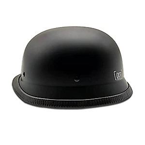 German Style Motorcycle Helmet, Thin Skull Cap Half Helmet for Adult Men Women, Novelty DOT Half Shell Helmet, Retro Half Face Helmet for Cruiser Scooter Chopper, DOT Approved (Matte Black, X-Large)