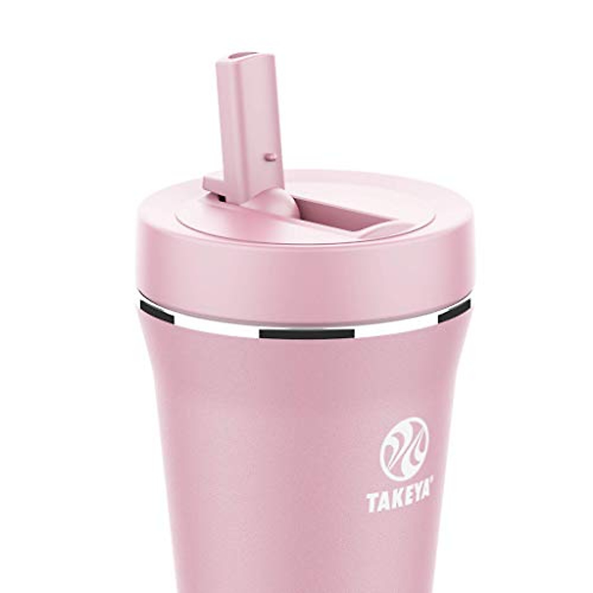 Takeya Stainless Steel Insulated Tumbler with Foldable Straw Lid, 24 Ounce, Blush