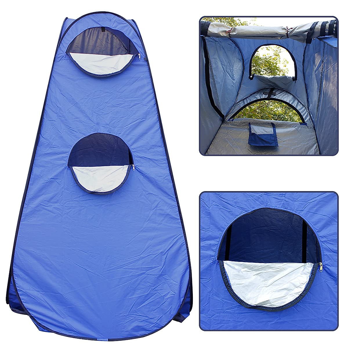 Petgin Pop Up Tent Upgrade Privacy Shower Tent Portable Outdoor Sun Shelter for Toilet Camping Biking Beach-Blue