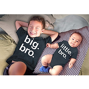 Unordinary Toddler Big bro Little bro Outfits Big Brother Little Brother Sibling Boys Matching Gifts Baby Set (Charcoal Black, Kids (2Y) / Baby (0-3M))