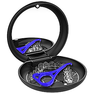 ARGOMAX Aligner and Retainer Case, Upgrated Retainer Mouth Guards Travel Case with Mirror Inside - Black.